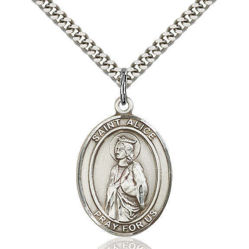 Saint Alice Sterling Silver Medal - Gem